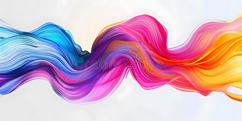 Ribbon and Wave Brush Strokes Creating an Abstract Splash Effect Stock ...