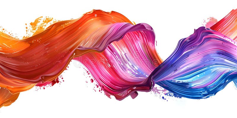 Ribbon and Wave Brush Strokes Creating an Abstract Splash Effect Stock ...