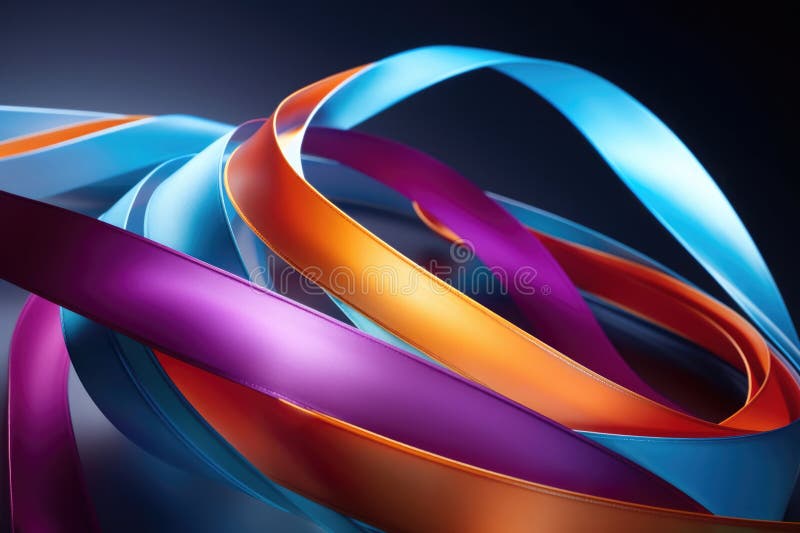 Bright Abstraction Wave Ribbon Design Motion Background Blue Art ...