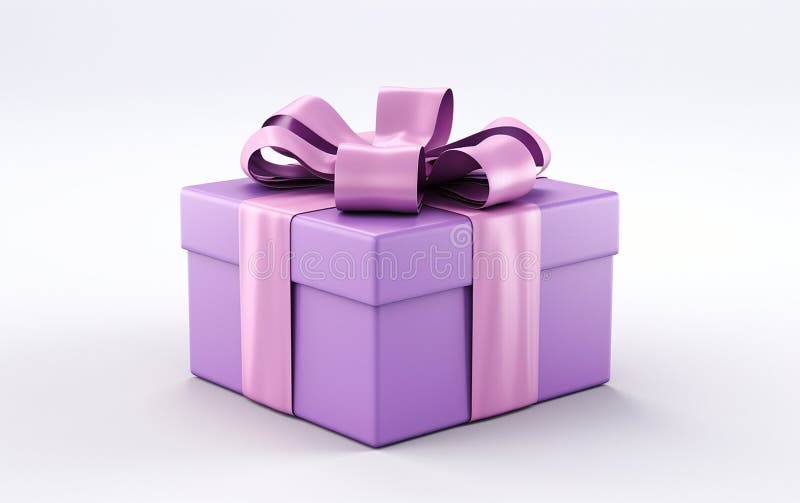 Ribboned Gift Box on a Clear Background Stock Photo - Image of unique ...