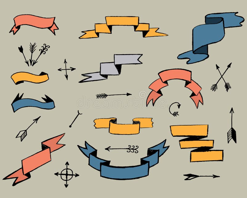 Ribbons and arrows stock vector. Illustration of graphic - 46900577