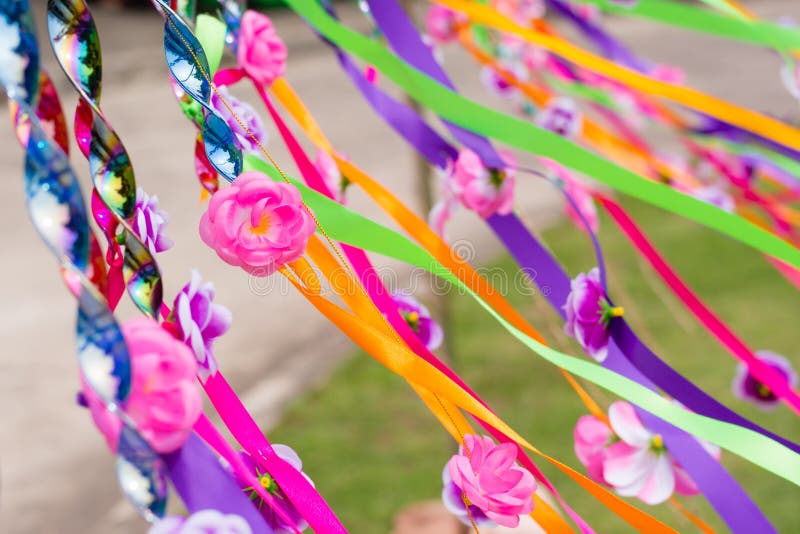 Ribbons and Artificial Flowers Stock Photo - Image of home ...