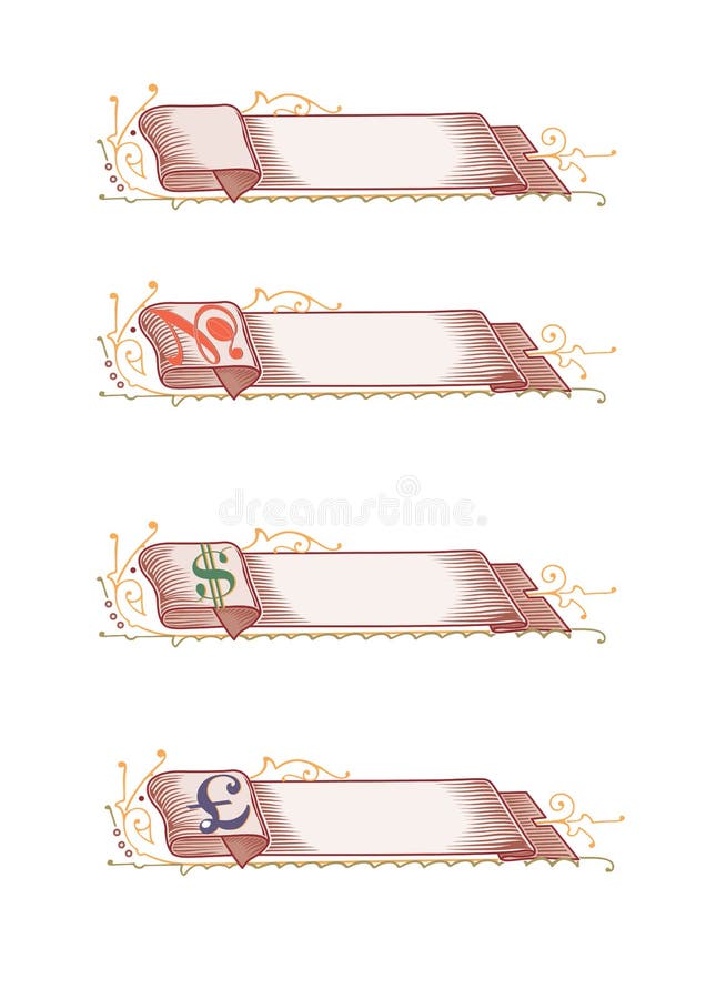 Ribbons Banners Frames Illustration Vector Stock Vector - Illustration ...