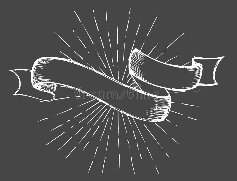 Ribbons Banners Hand Drawn. Vector Illustration. Stock Vector ...