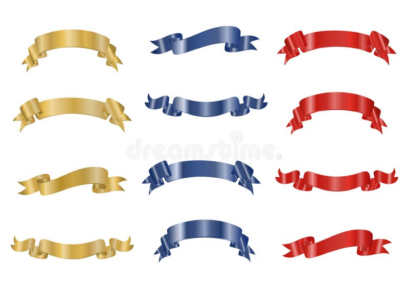 Ribbons collection stock vector. Illustration of golden - 35278502