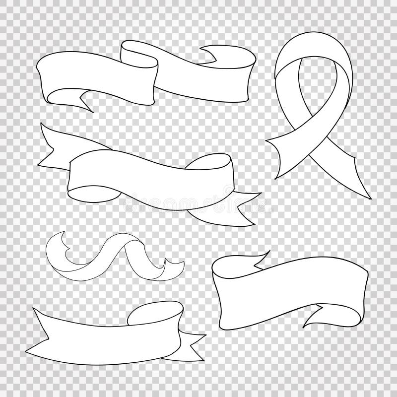 Ribbons Collection. Vector Illustration, Isolated. Editable Line ...