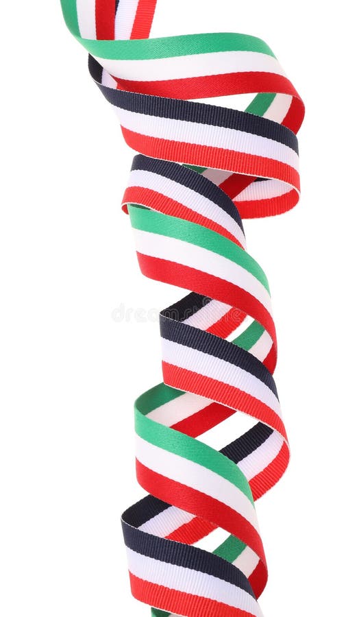 Ribbons in Colors of Different Flags Isolated on White, Top View Stock ...