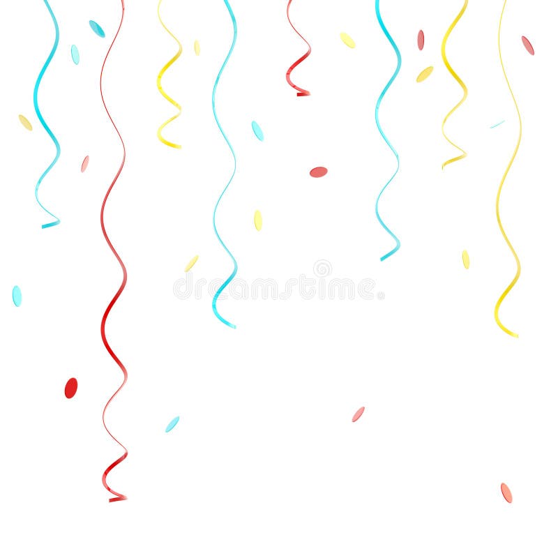 Celebration with Colorful Ribbon and Confetti Stock Vector ...