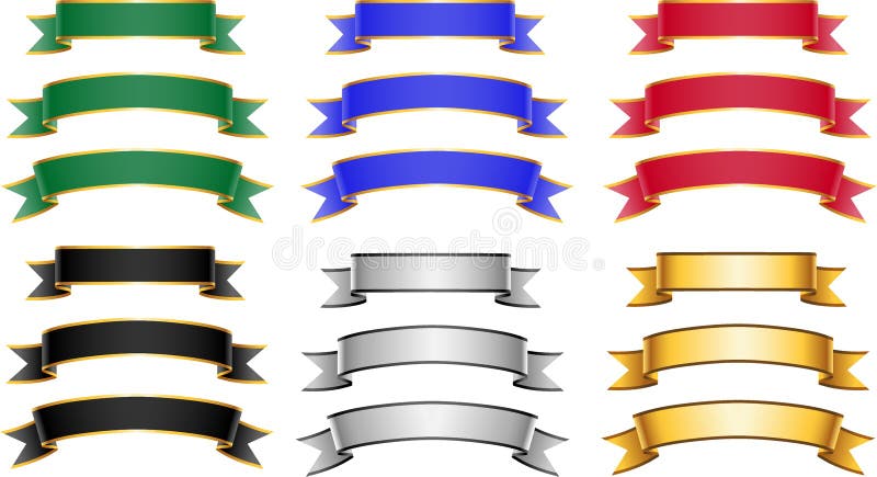 Ribbons in Different Shapes and Colours Stock Vector - Illustration of ...