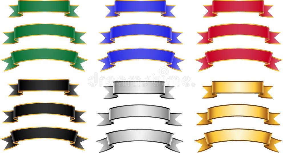 Ribbons in Different Shapes and Colours Stock Vector - Illustration of ...
