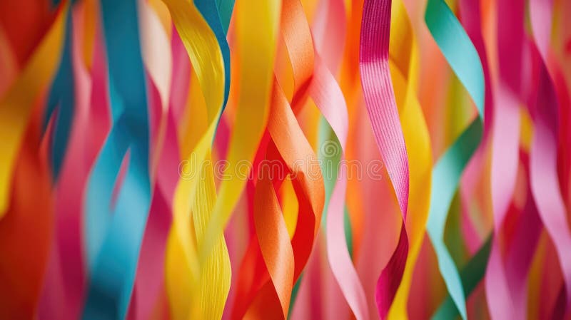 Ribbons Hanging from the Ceiling, Decorative and Festive Stock Image ...