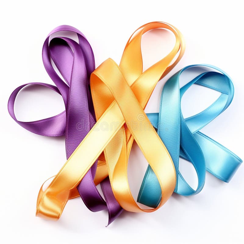 Ribbons of Hope for a Cancer-free World Stock Illustration ...