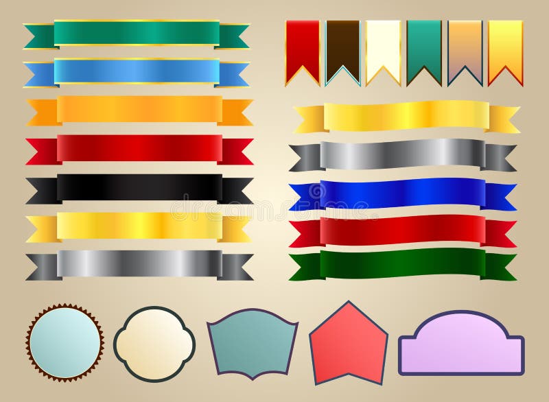 Ribbons and labels stock vector. Illustration of collection - 29486792