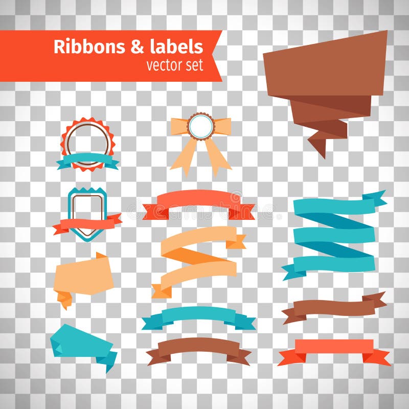 Ribbons and Labels in Modern Style Stock Vector - Illustration of ...