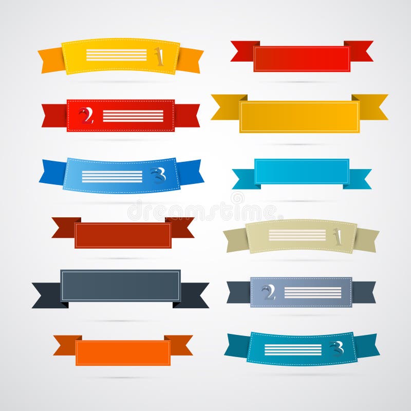 Ribbons, Labels Set stock vector. Illustration of colorful - 36429985