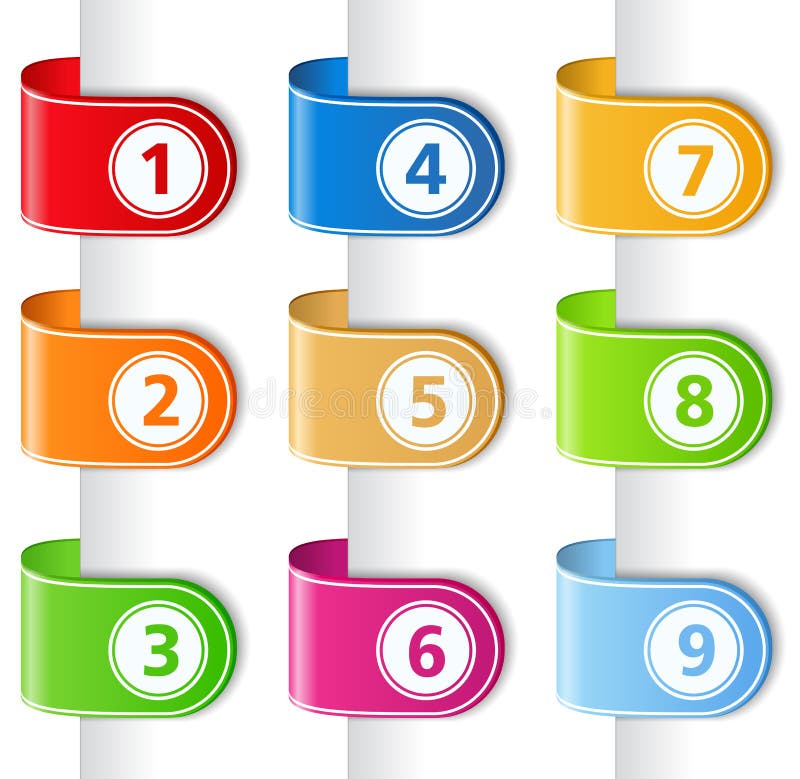 Ribbons with numbers stock vector. Illustration of badge - 28022951