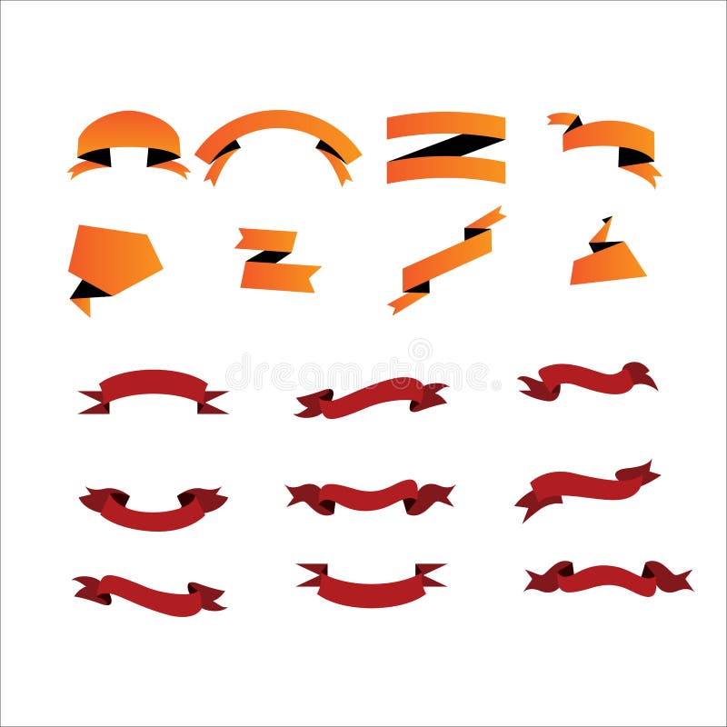 Ribbons pack design vector stock illustration. Illustration of elements ...