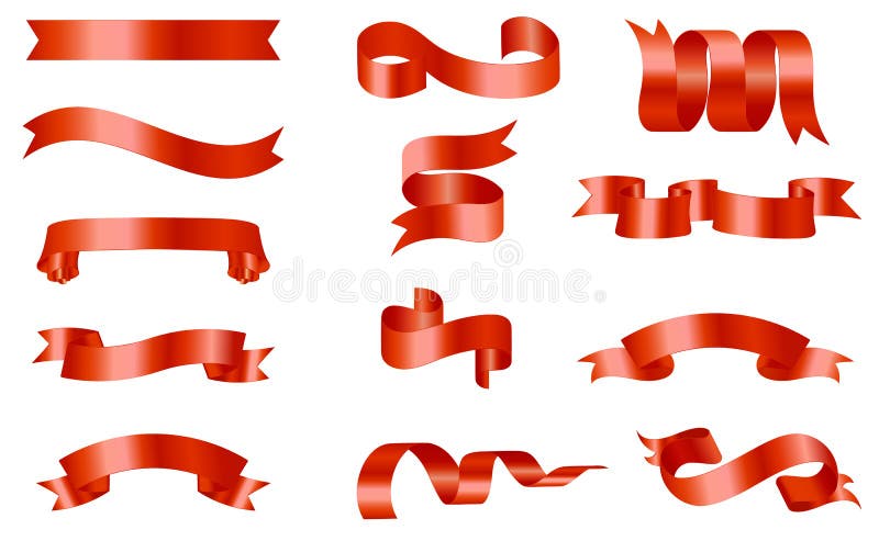 Ribbons realistic set stock vector. Illustration of shape - 233357727