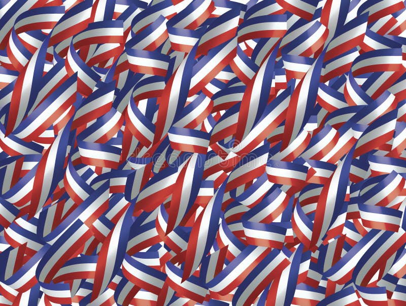 Ribbons in Red, White, and Blue Stock Illustration - Illustration of ...