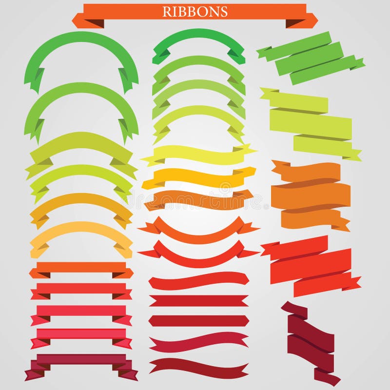 Ribbons set colorful stock vector. Illustration of graphic - 54136480