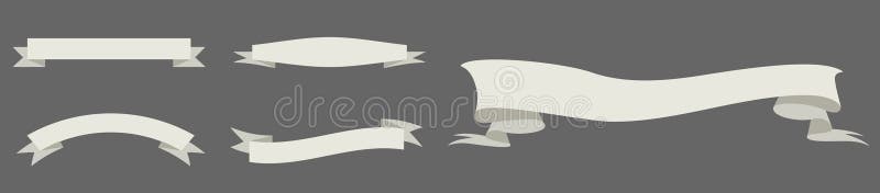 Ribbons. Set of Ribbons on a Dark Background. Ribbons for Announcements ...