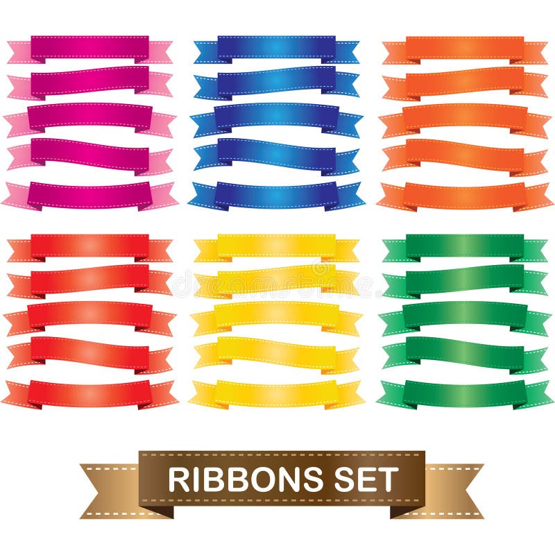 Ribbons Set stock vector. Illustration of ribbons, color - 39812537