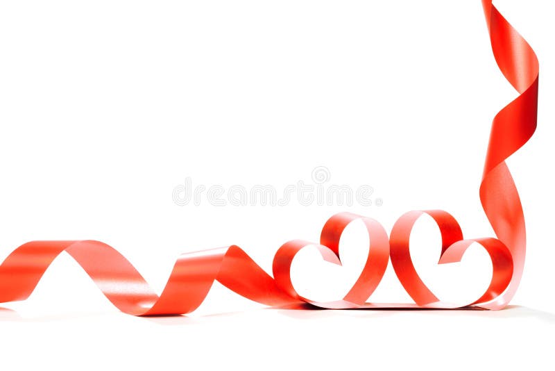 Ribbons Shaped As Hearts on White Stock Photo - Image of decoration ...