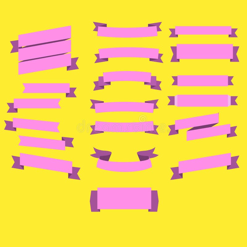 Set of Ribbons Text Box, Ribbon Elements. Modern Simple Ribbons ...