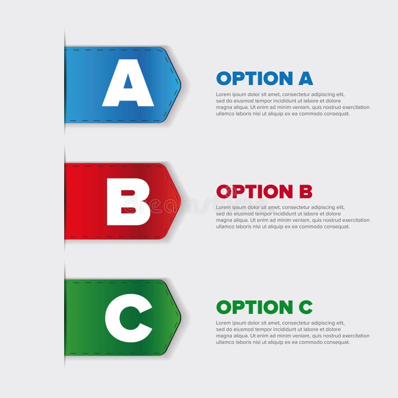 Ribbons with Three Choices: a, B and C Stock Vector - Illustration of ...