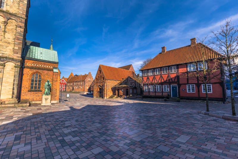 Ribe, Denmark - April 30, 2017: Old Town of Ribe Stock Photo - Image of ...