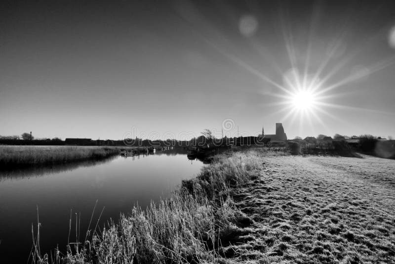 Ribe Landscape, Denmark stock photo. Image of reflection - 84529700