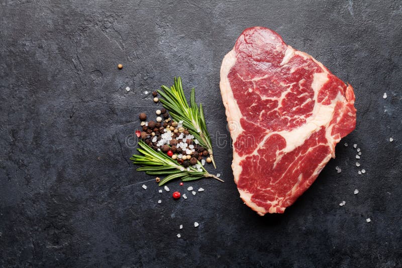 Ribeye raw beef steak stock photo. Image of fresh, beefsteak - 173630524