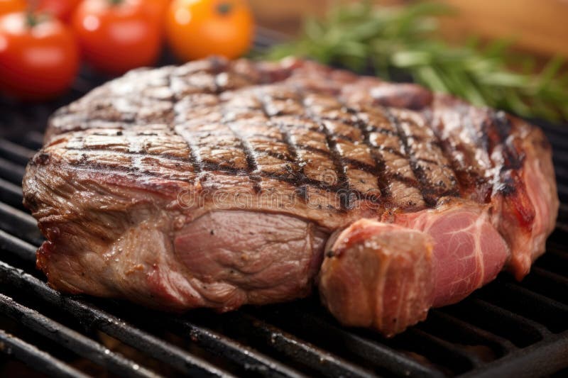 Ribeye Steak Closeup with Visible Grill Marks Stock Illustration ...