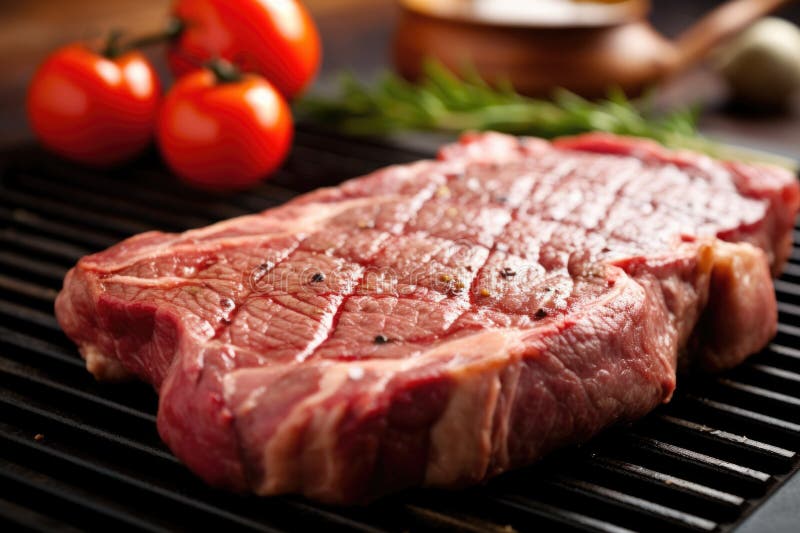 Ribeye Steak Closeup with Visible Grill Marks Stock Image - Image of ...
