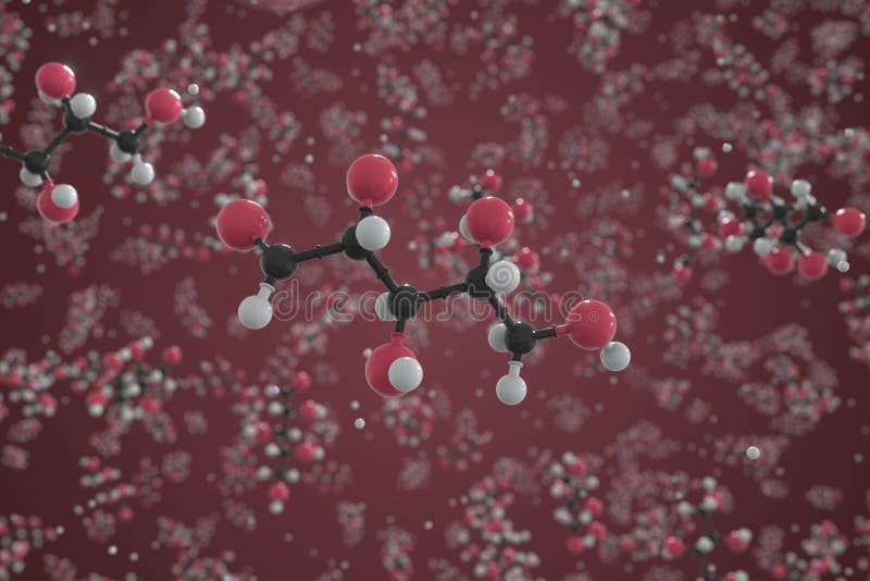 Ribose Molecule, Scientific Molecular Model, 3d Rendering Stock ...