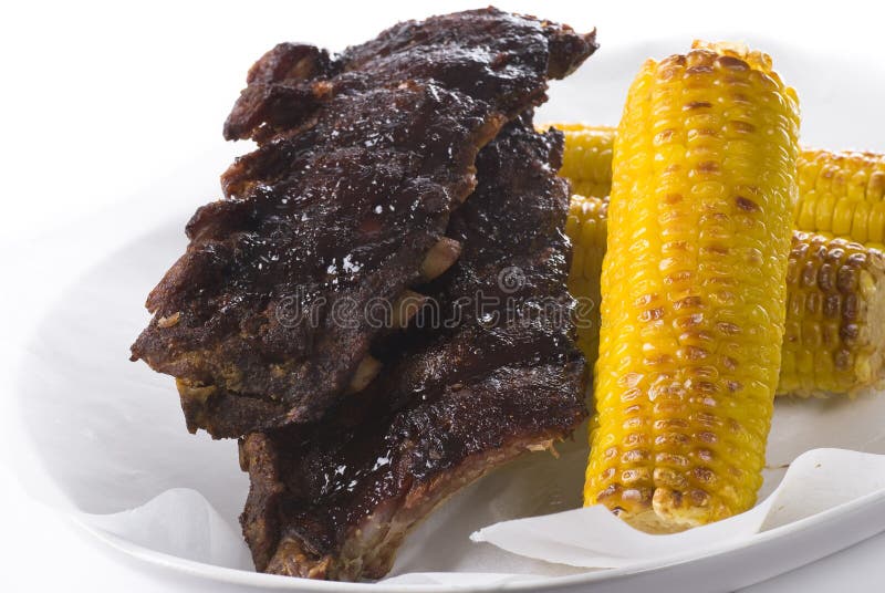 Ribs and Corn stock image. Image of close, corn, pork - 14292713