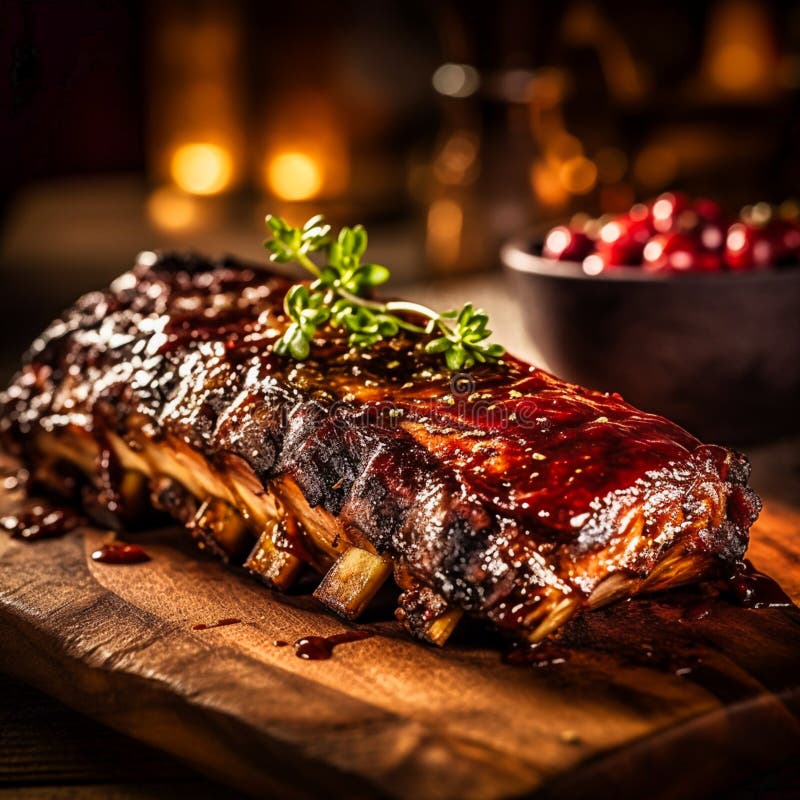The Ribs are Juicy and Smoky. Generative AI Stock Illustration ...