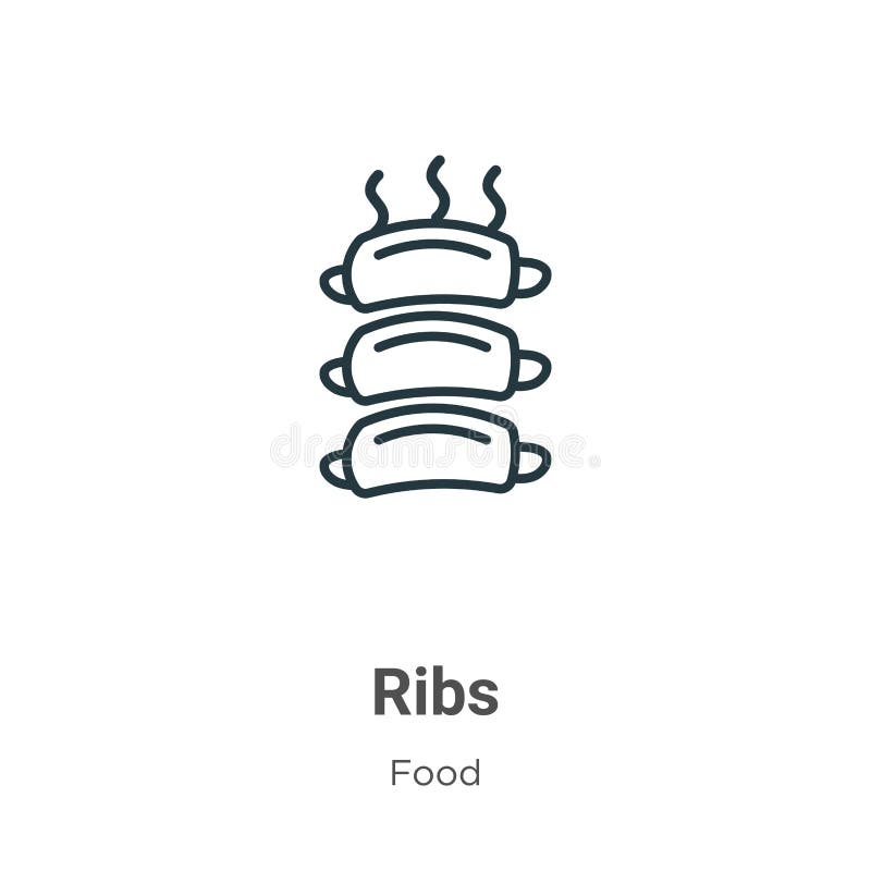 BBQ ribs line icon stock vector. Illustration of linear - 213955819