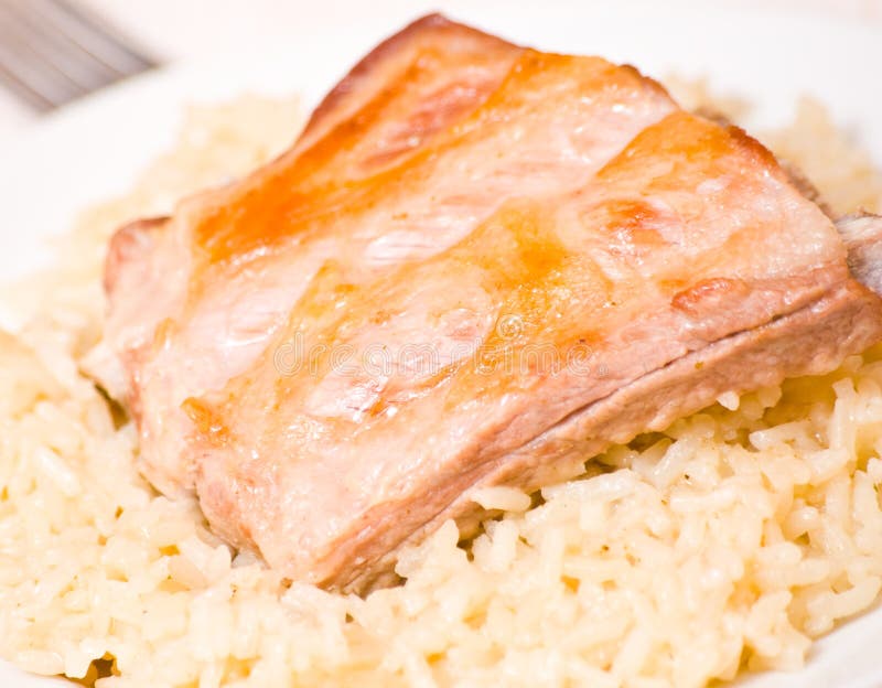 Ribs with rice stock photo. Image of gourmet, food, lamb - 35698338