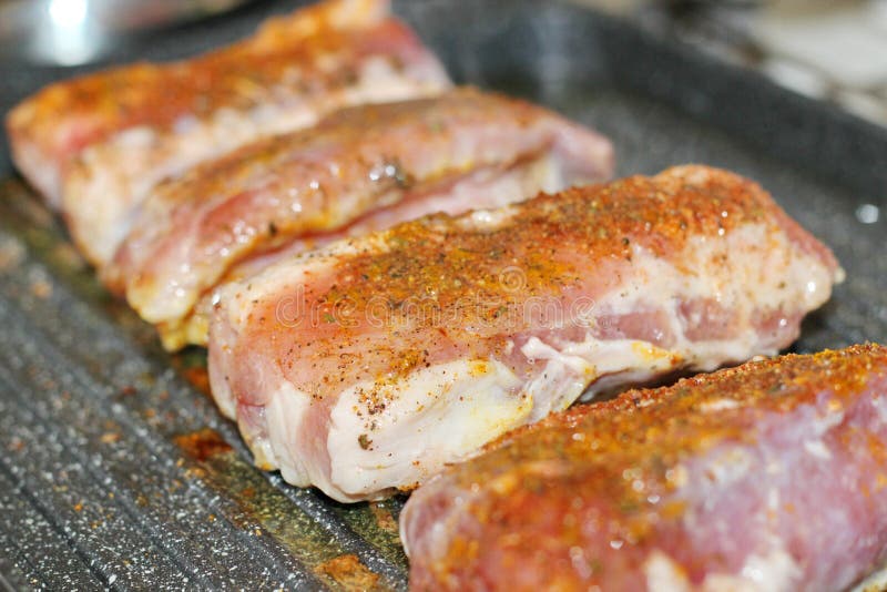 Ribs uncooked stock image. Image of greasy, grilled, dinner - 76510325