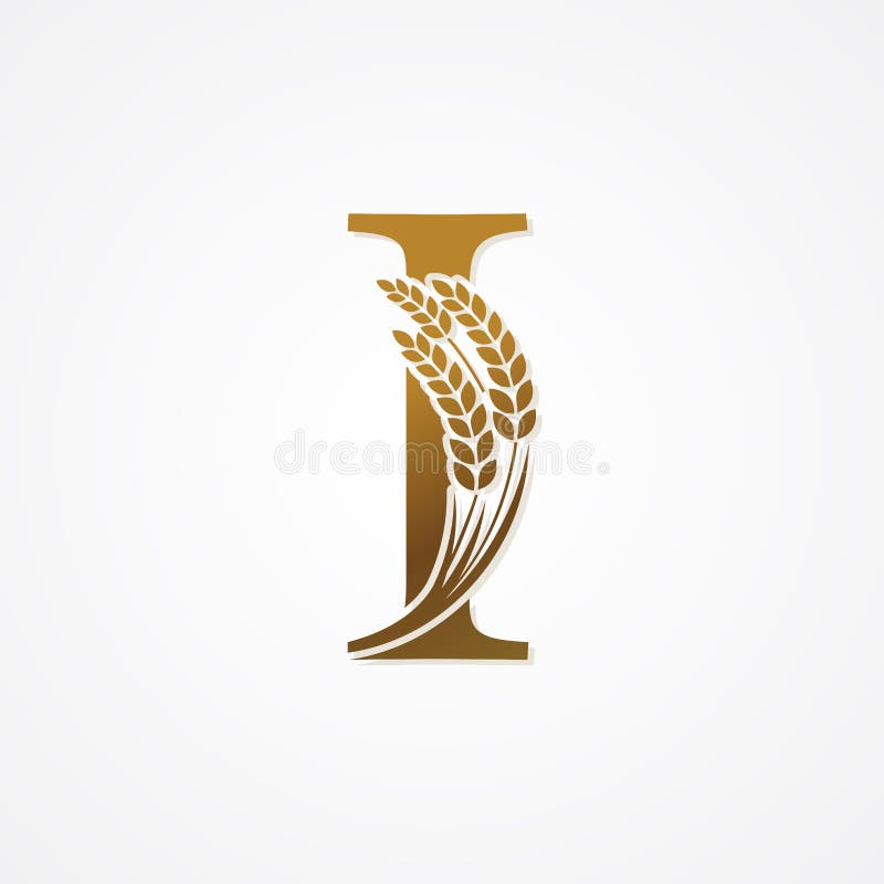 Gold Letter with Rice for Logo Design Vector. Stock Vector ...