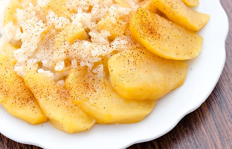 Rice with apples stock photo. Image of product, close - 50091906