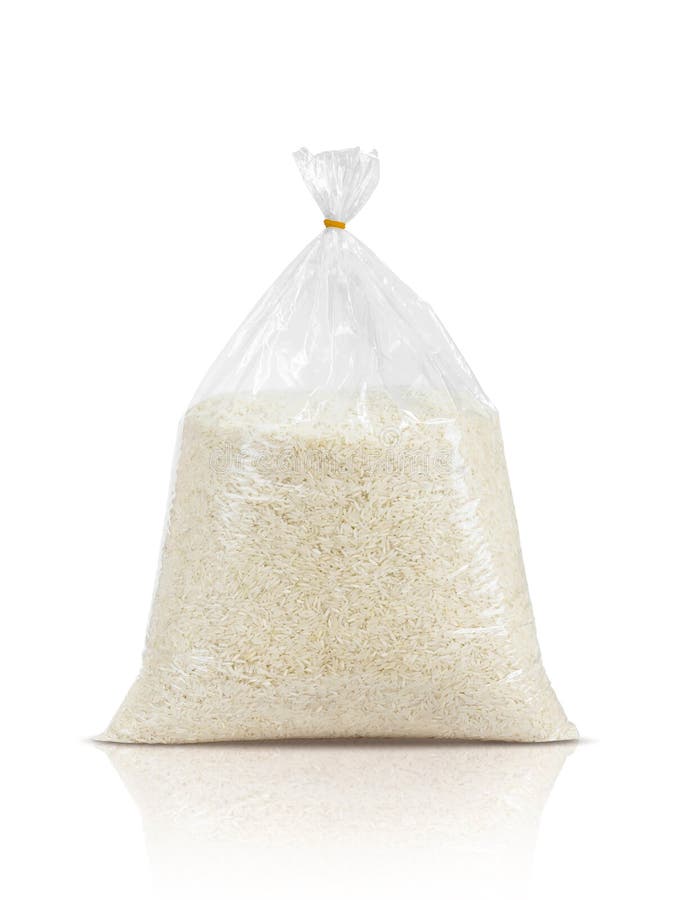 Rice Bag Isolated on White Background Stock Photo - Image of nutrition ...