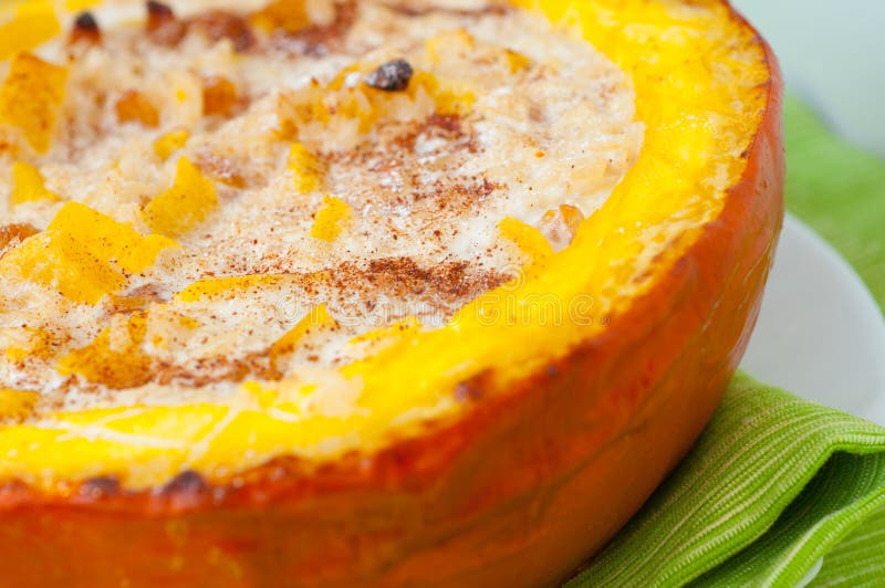 Rice baked in a pumpkin stock image. Image of plate, cuisine - 15922907