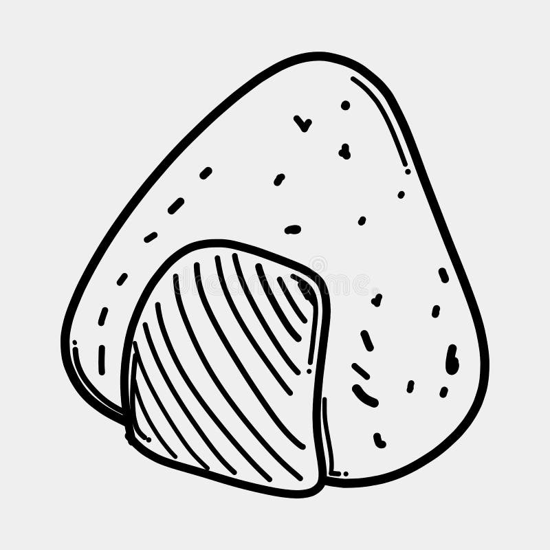 Rice Ball Doodle Vector Icon. Drawing Sketch Illustration Hand Drawn ...