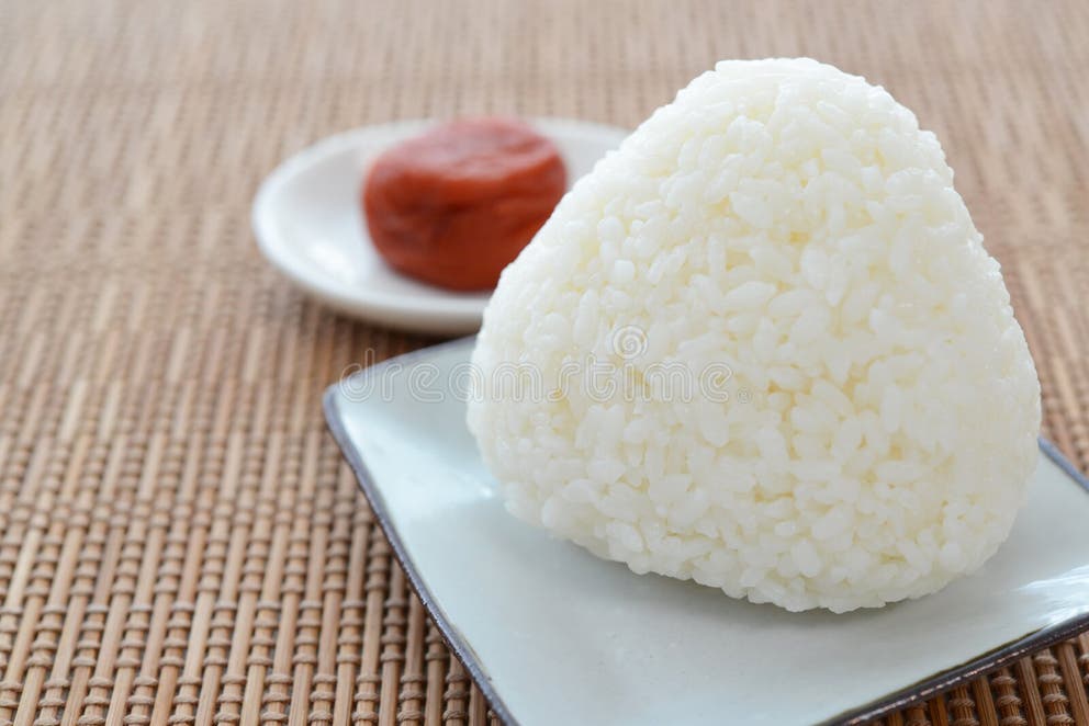 Rice Ball with Pickled Plum Stock Image - Image of harvest, colander ...