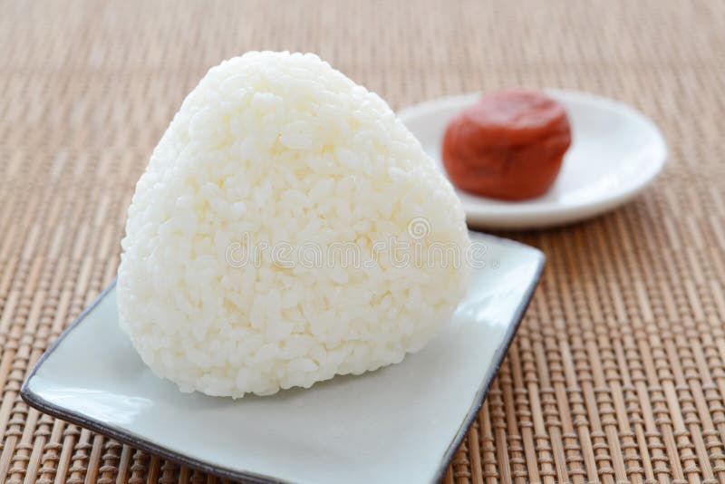 Rice Ball with Pickled Plum Stock Photo - Image of kitchenware ...