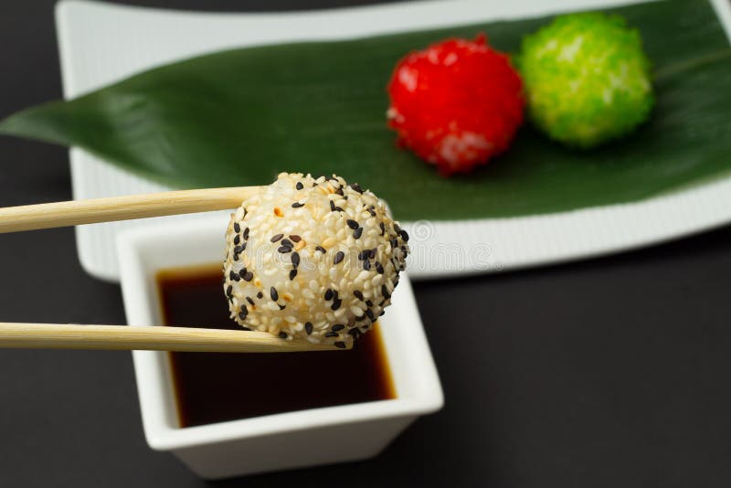 Rice balls stock photo. Image of salmon, japanese, roll - 33992586