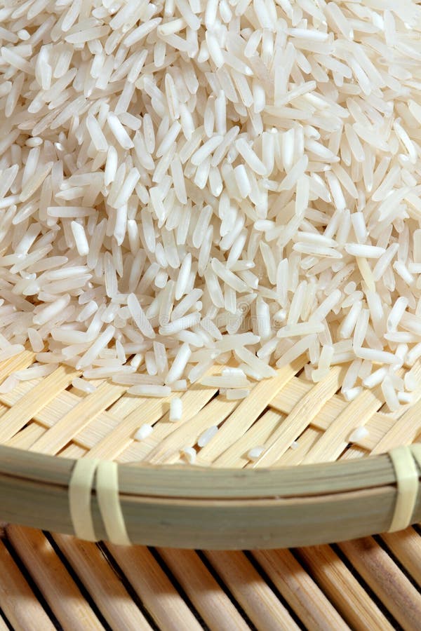 Rice and bamboo tableware stock photo. Image of carbohydrate - 31175998