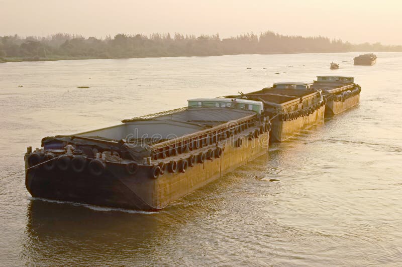Rice barge stock photo. Image of drag, river, transport - 1585208